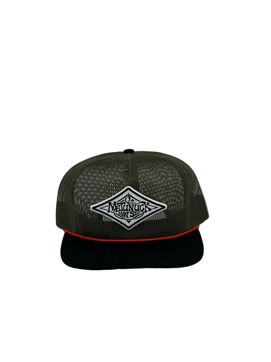 Full Mesh Diamond Logo Hat - Olive Green